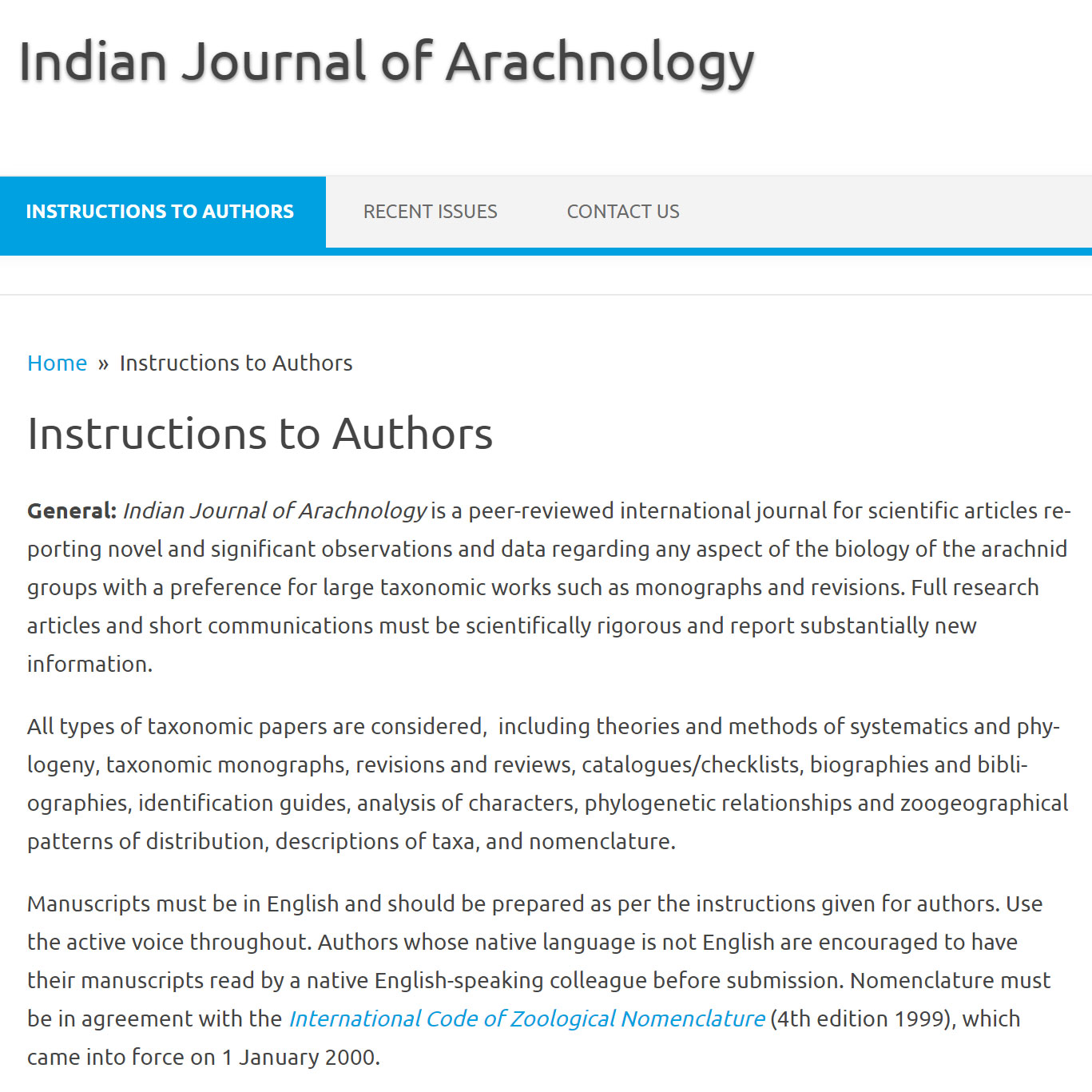 Scientific Journals - Asian Society of Arachnology