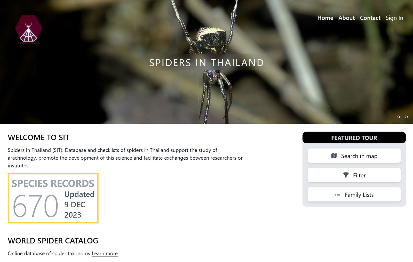 Spiders in Thailand (SIT) via spiderthailand.info: Thailand spider data retrieval system for ...